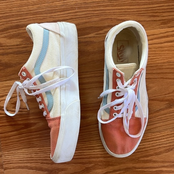 Vans | Shoes | Vans Old Skool Peach Colorblock Platform Sneakers Unisex ...